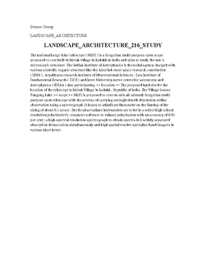 Landscape Architecture 216 Worksheet - Jorge Smith LANDSCAPE ...