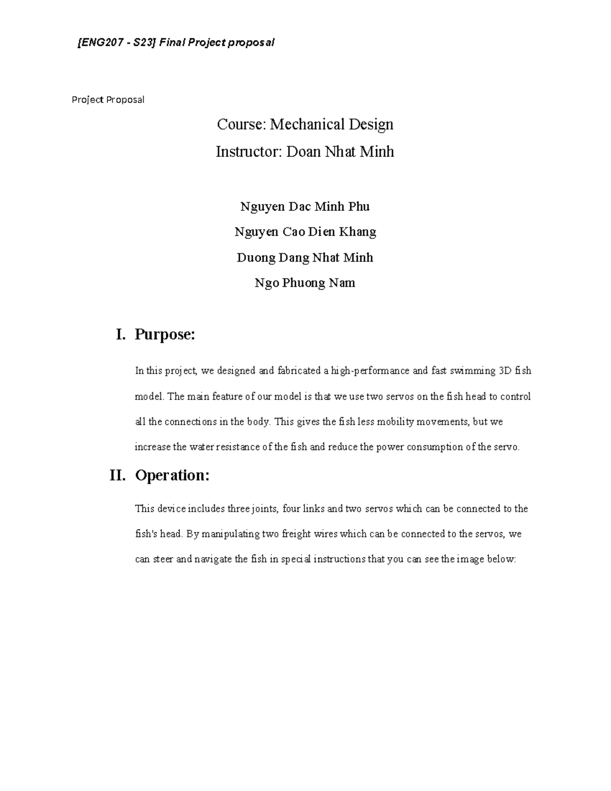 Proposal Mechanical Design - Project Proposal Course: Mechanical Design ...