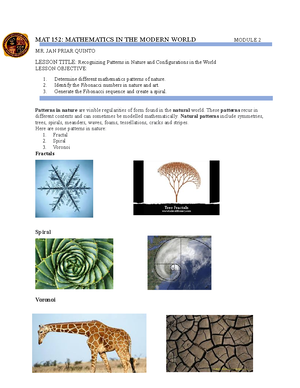 MAT 152 Reviewer - Lesson 1-4h - Importance of Mathematics Mathematics ...