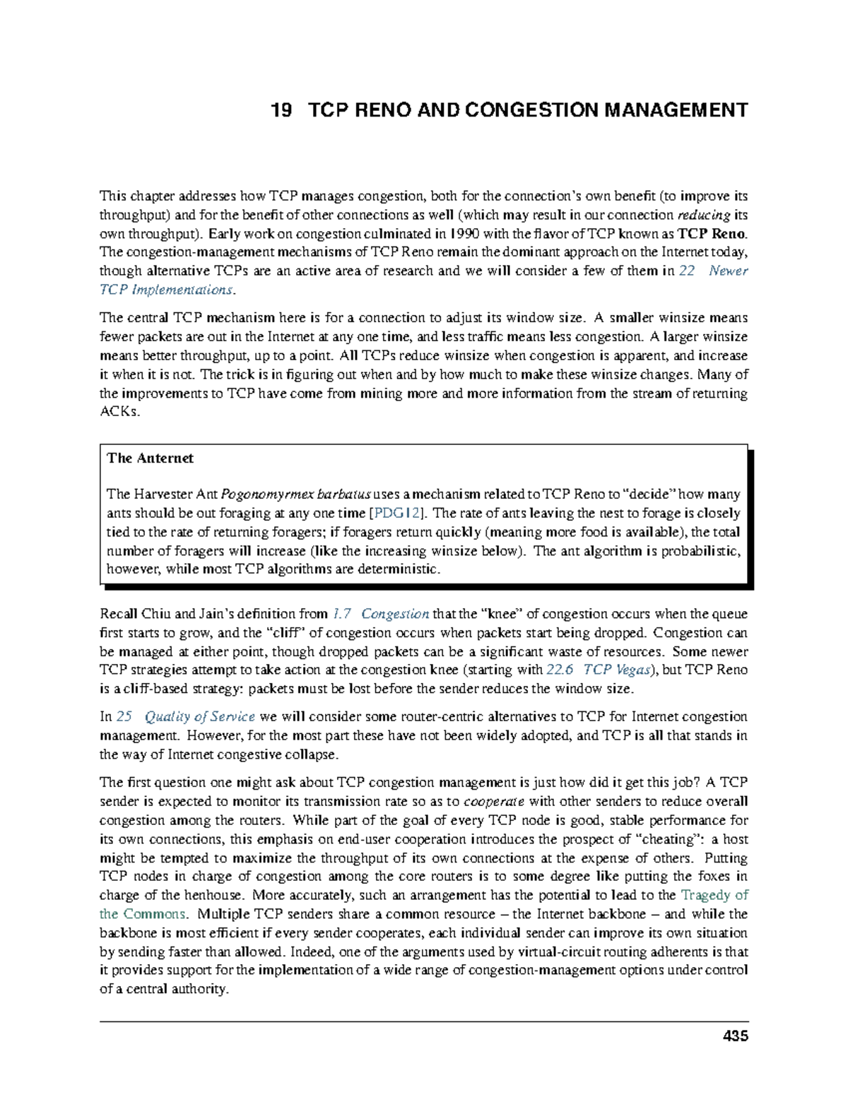 Networking protocols 29 - 19 TCP RENO AND CONGESTION MANAGEMENT This chapter addresses how TCP ...