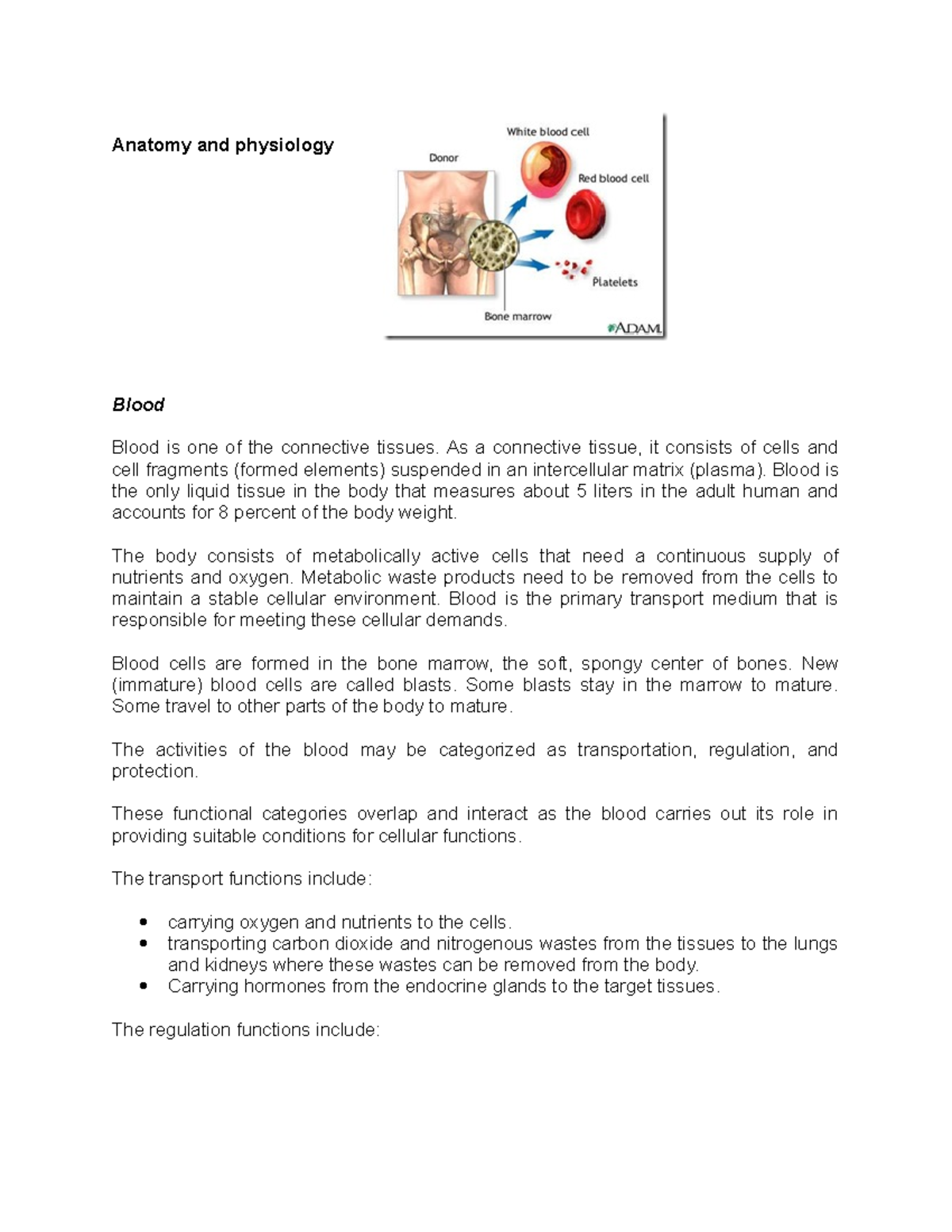 Anatomy and Physiology Case Study on blood - Anatomy and physiology ...
