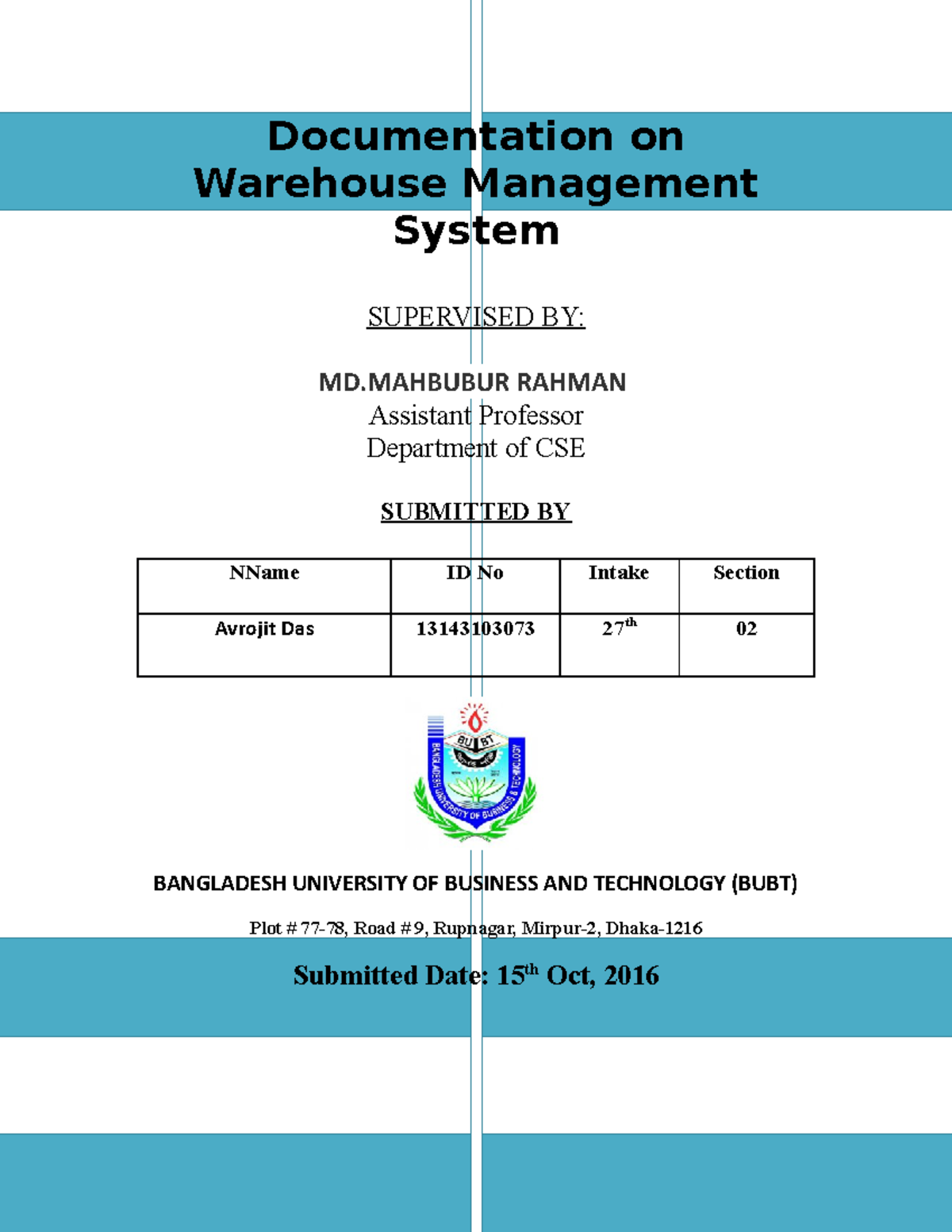 Documentation on Warehouse Management Sy - Documentation on Warehouse ...