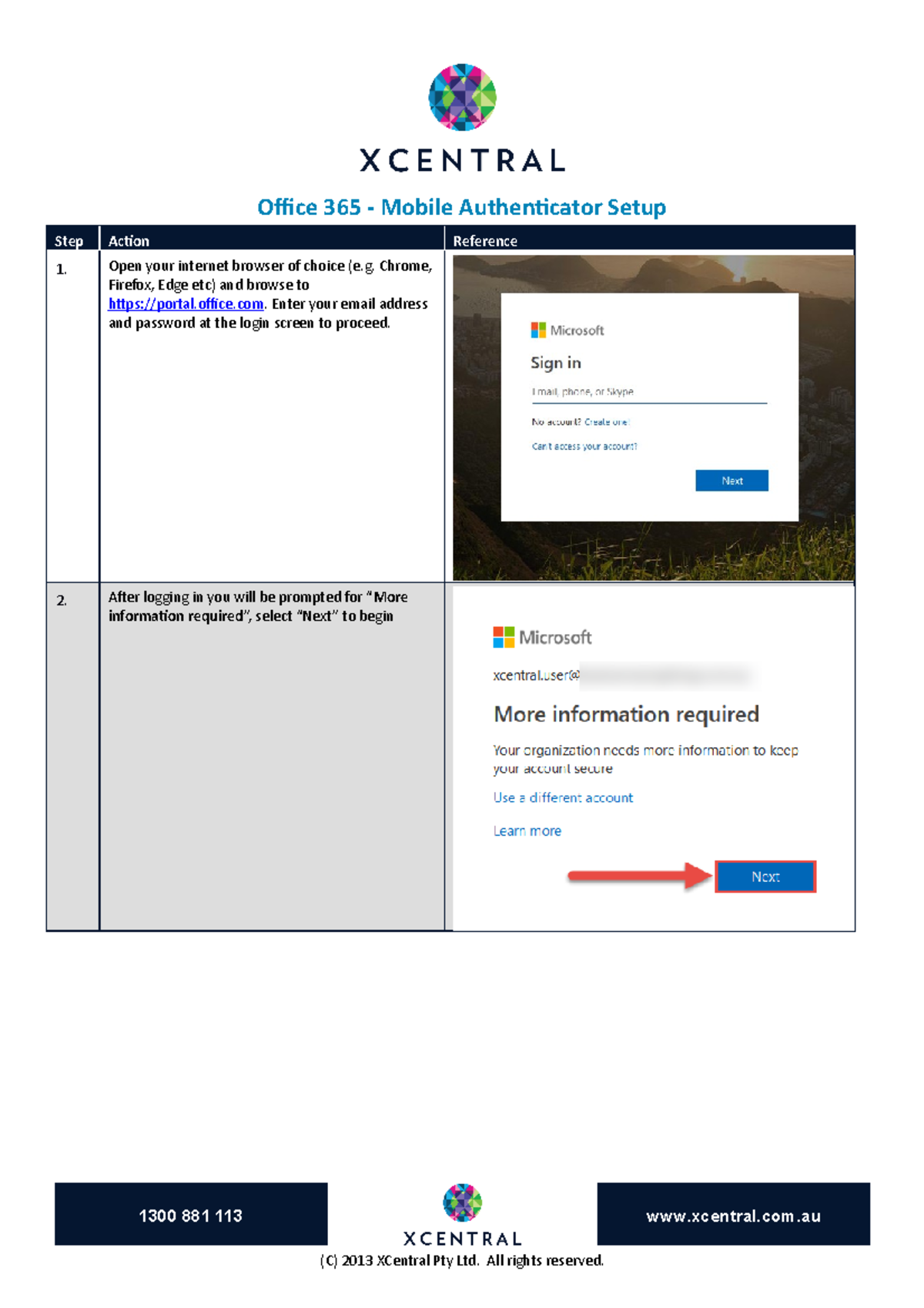 Office MFA install instructions for i OS - Step Action Reference Open ...