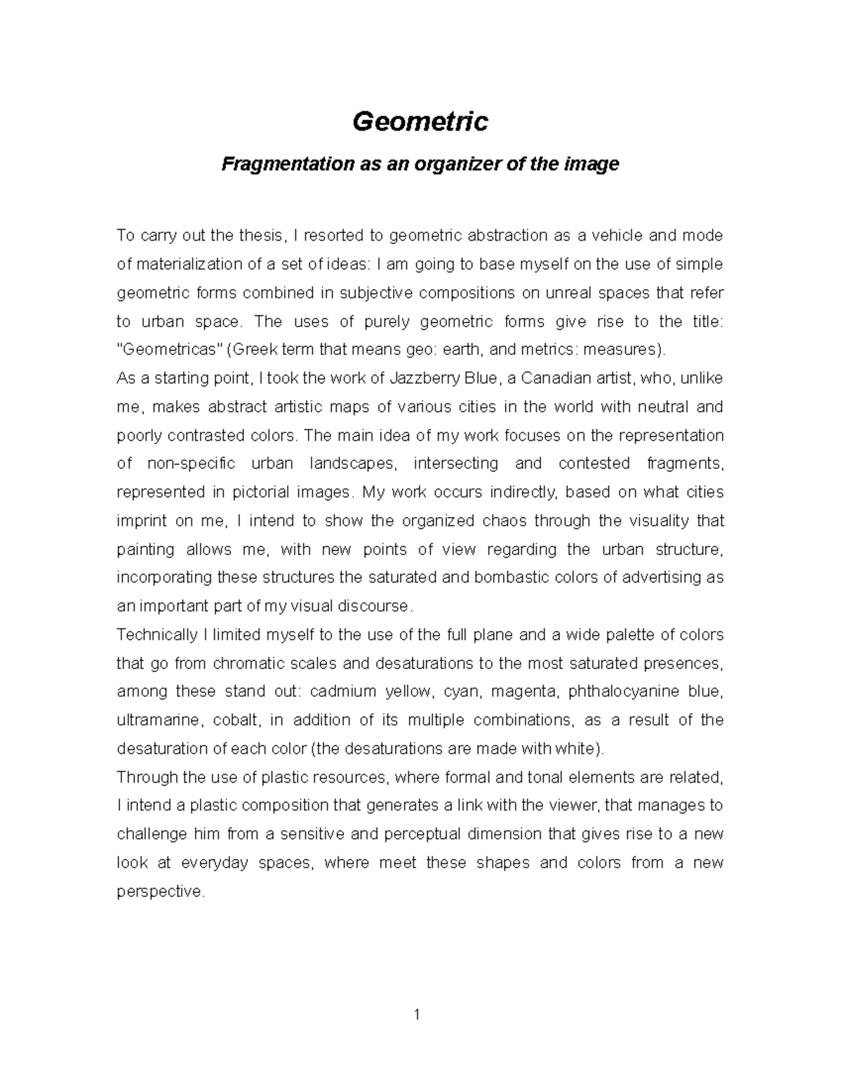 Geometric fragmentation as an organizer of the image - 1 Geometric ...