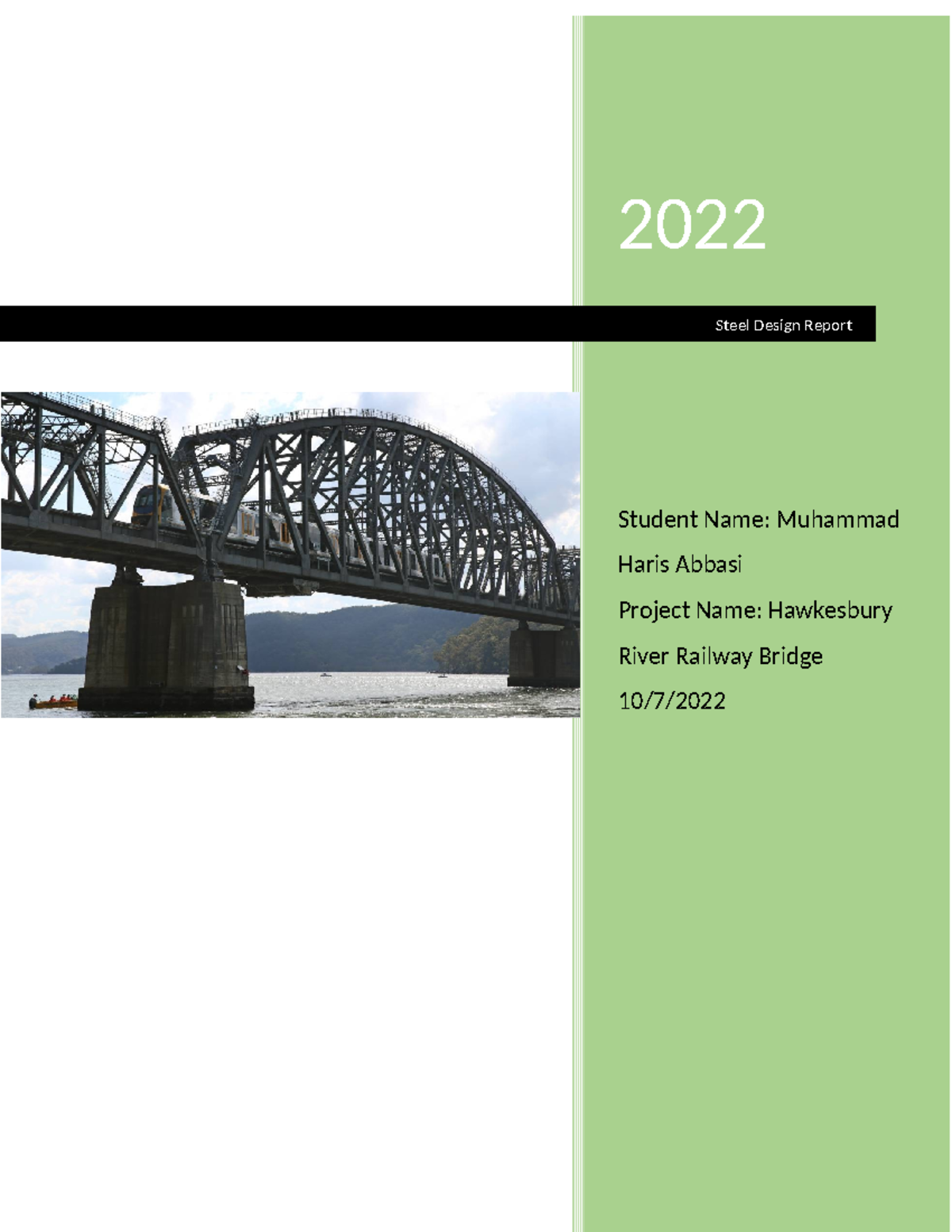 Steel report-1 - Good marks and highly graded. - 2022 Student Name ...