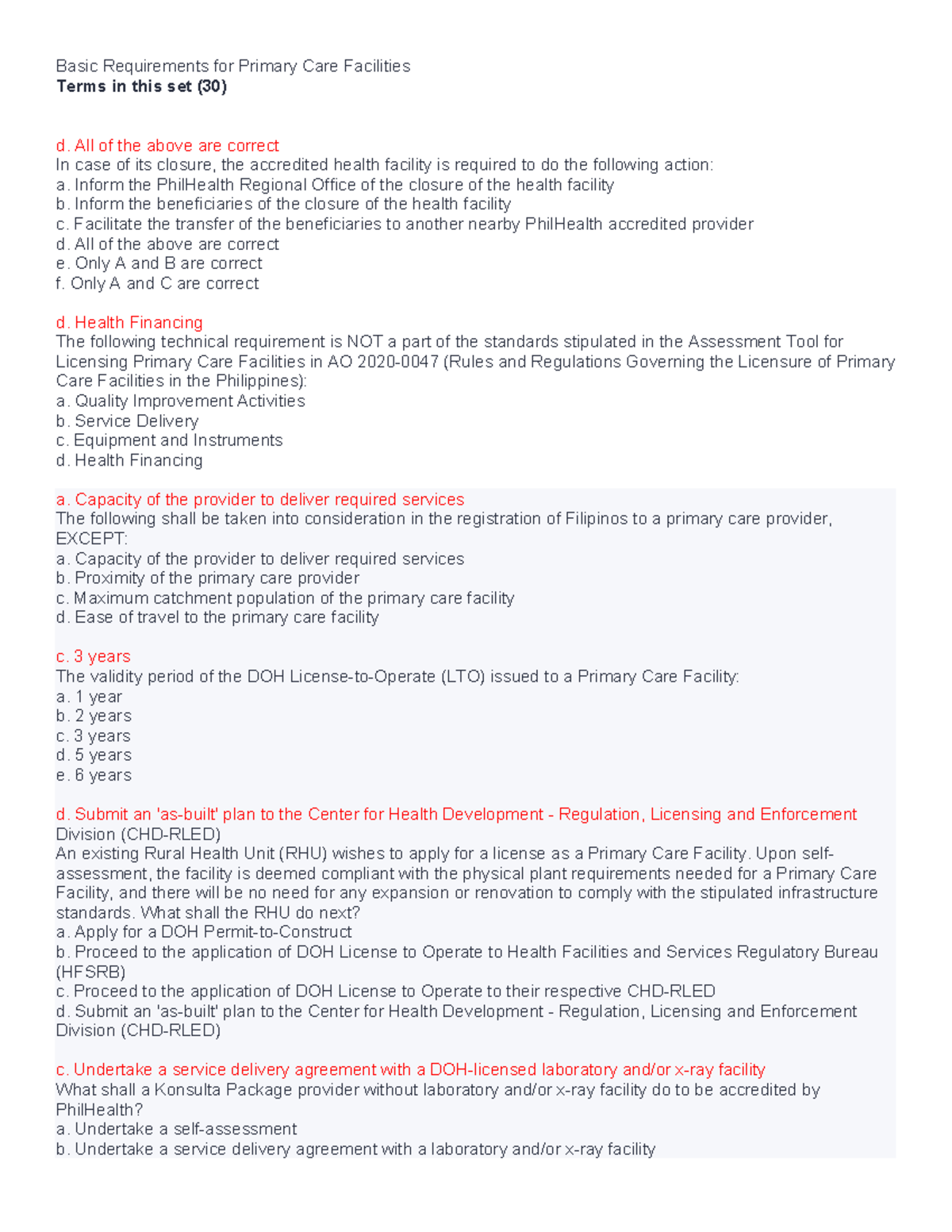Basic Requirements for Primary Care Facilities Module 4 - Basic ...