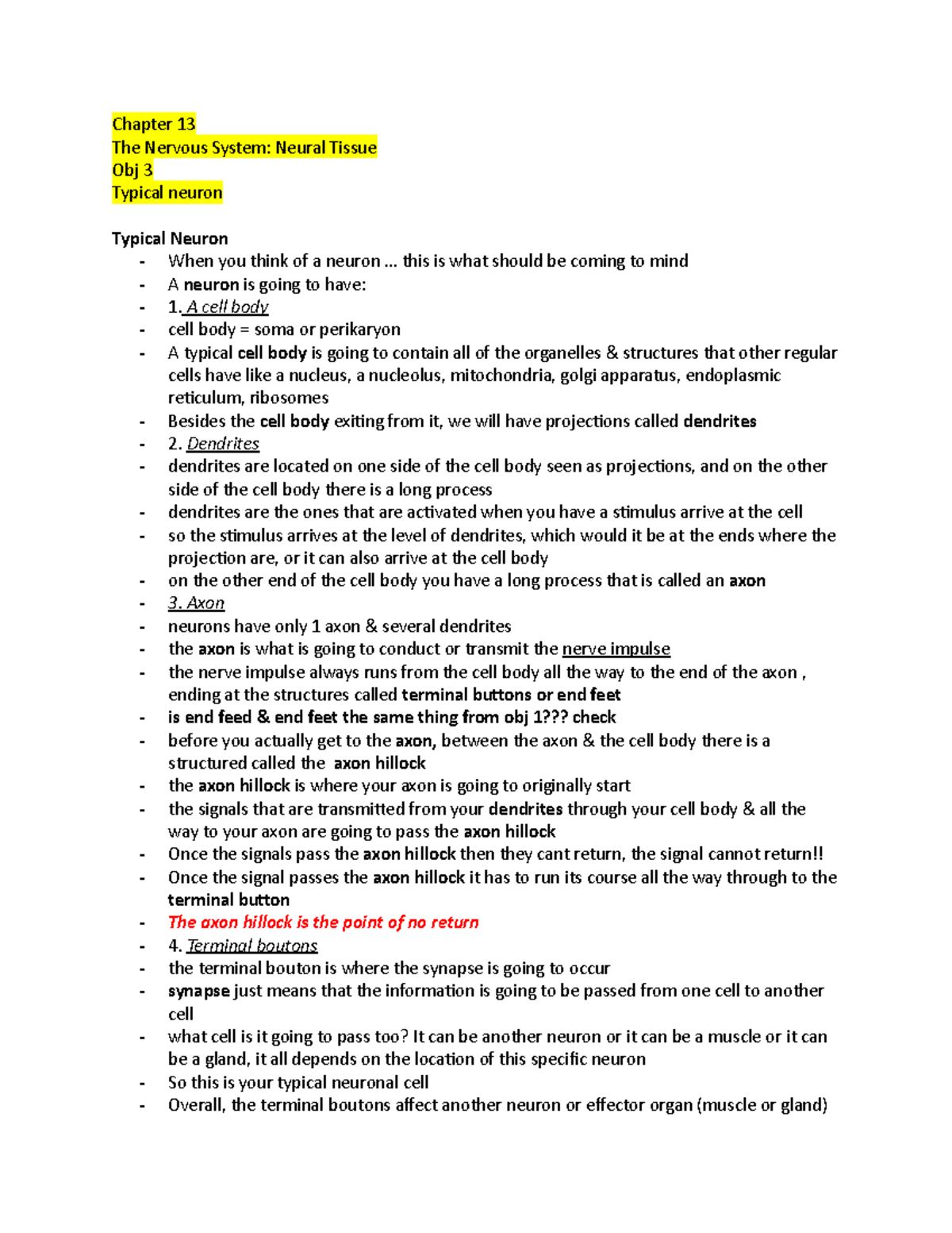 Chapter 13 obj 3 - Dr Brinn - Chapter 13 The Nervous System: Neural ...