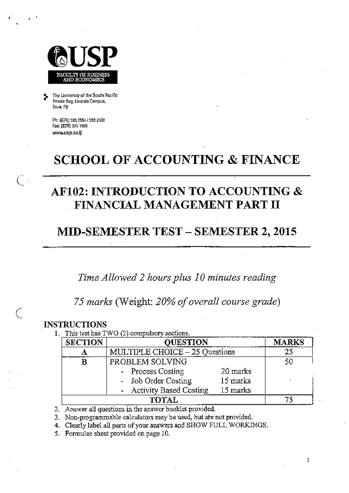 MST2015 s2question paper - AF102 - Studocu