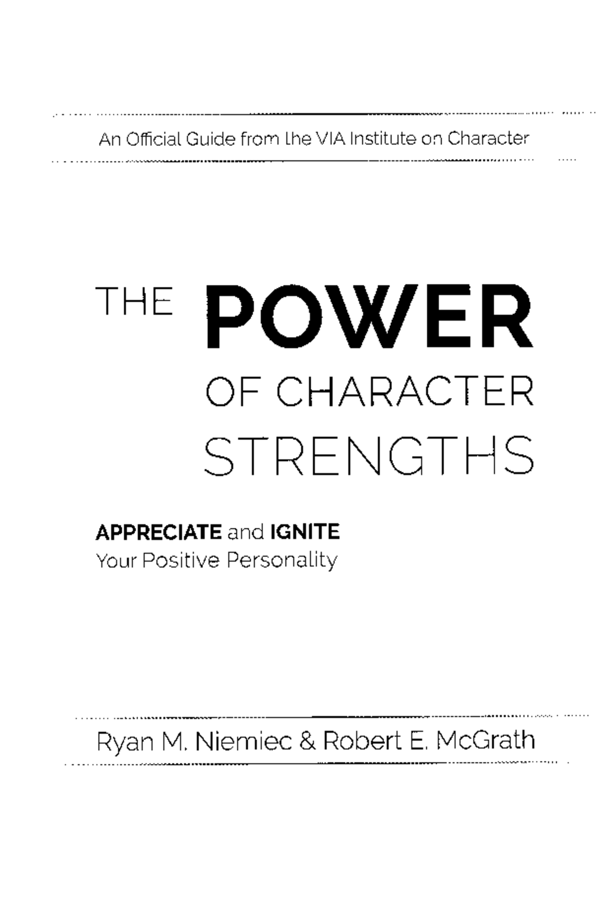 The Power of Character Strengths wk 3 reading - on Character Institute ...