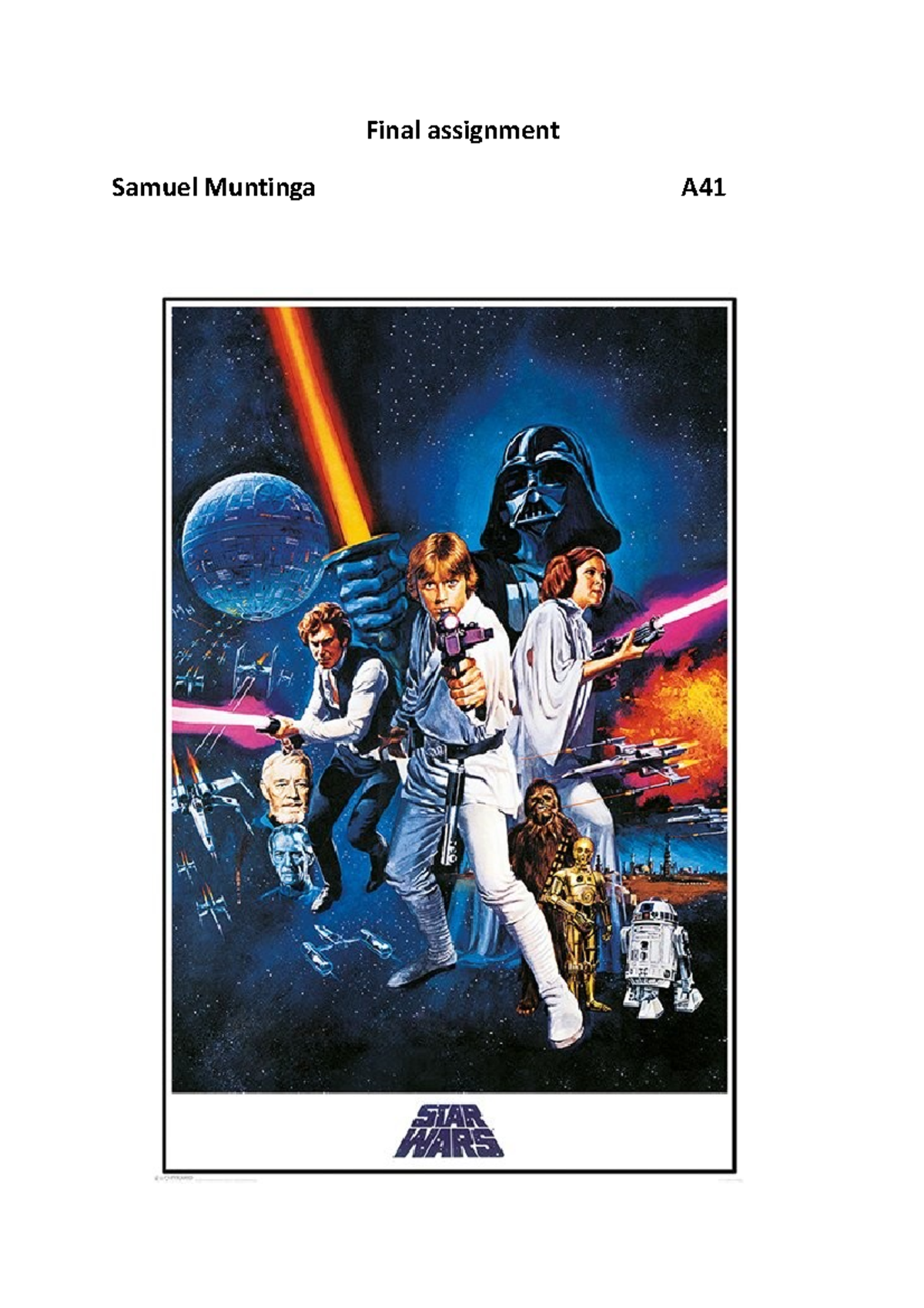 Final assignment engels - Final assignment Samuel Muntinga A Part A ...