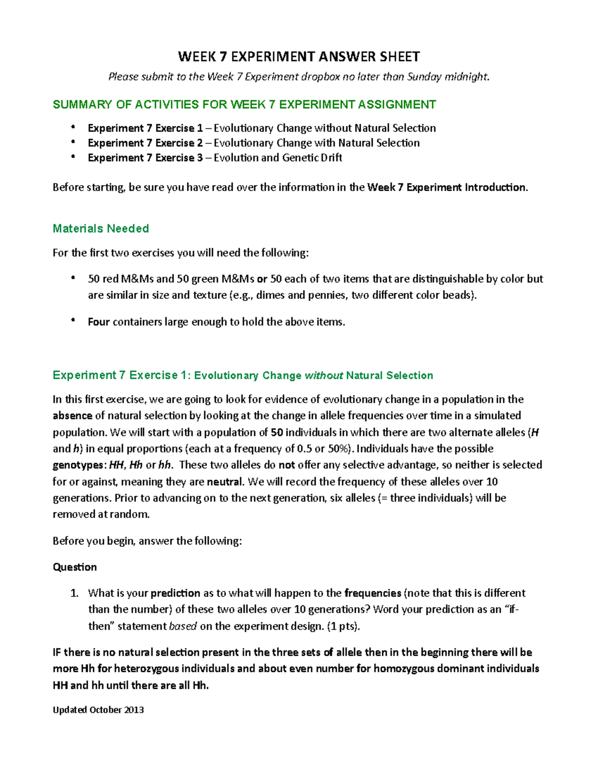 Week 7 Experiment Answer Sheet PDF - WEEK 7 EXPERIMENT ANSWER SHEET ...