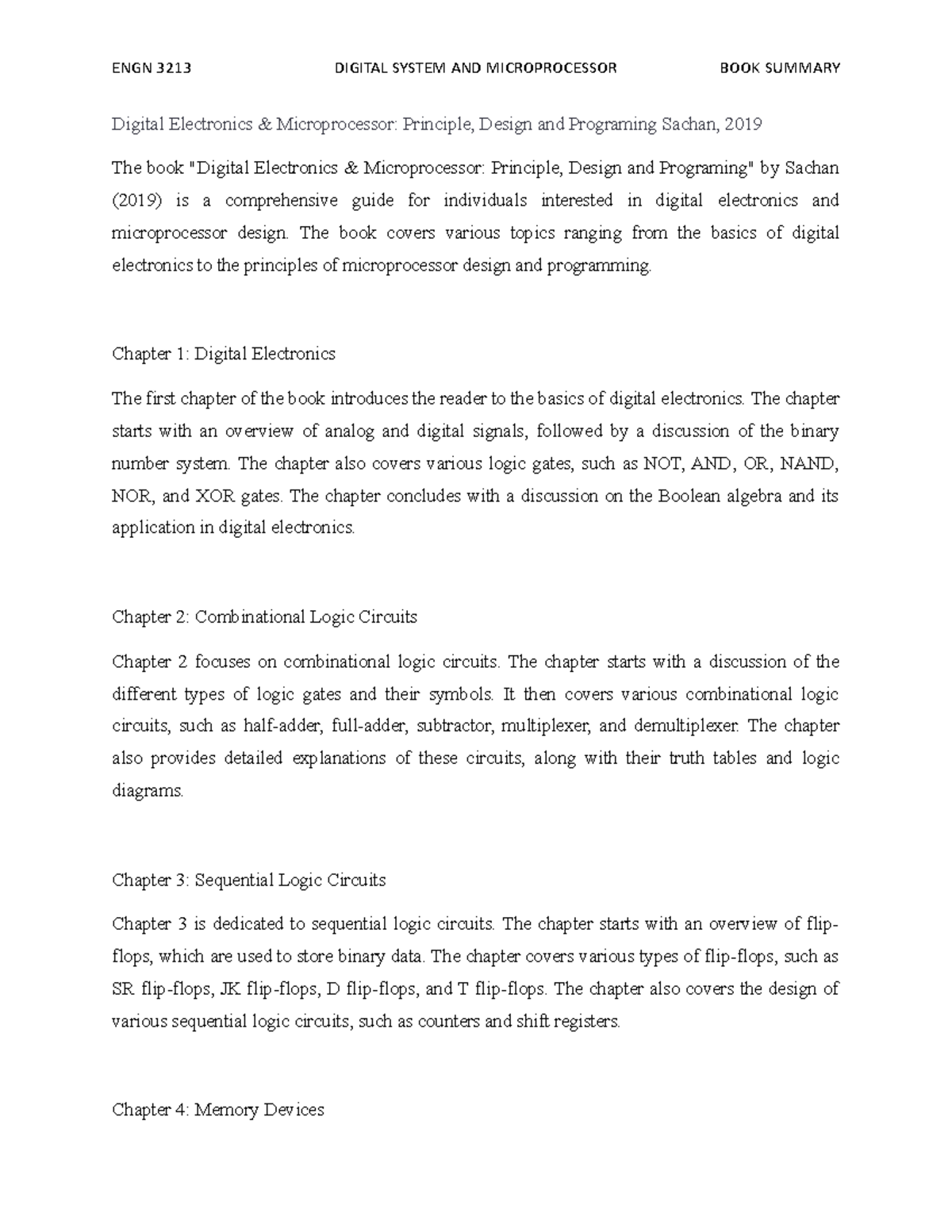 Book sumary pf digital electronics and microprocessor - Digital Electronics & Microprocessor ...