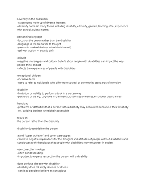 Disability Mind Map 2 - mind map of disabilities covered in lecture ...