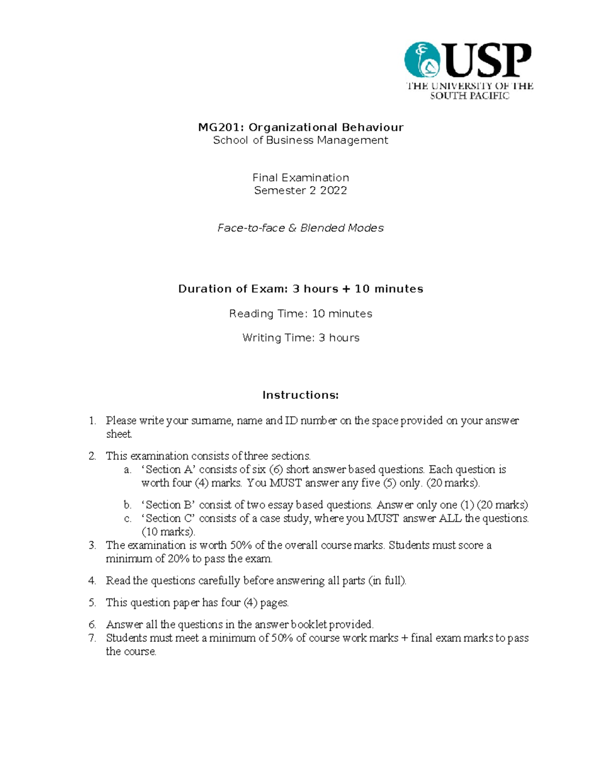 MG201 SEM2 FE 2022 - notes - MG201: Organizational Behaviour School of ...
