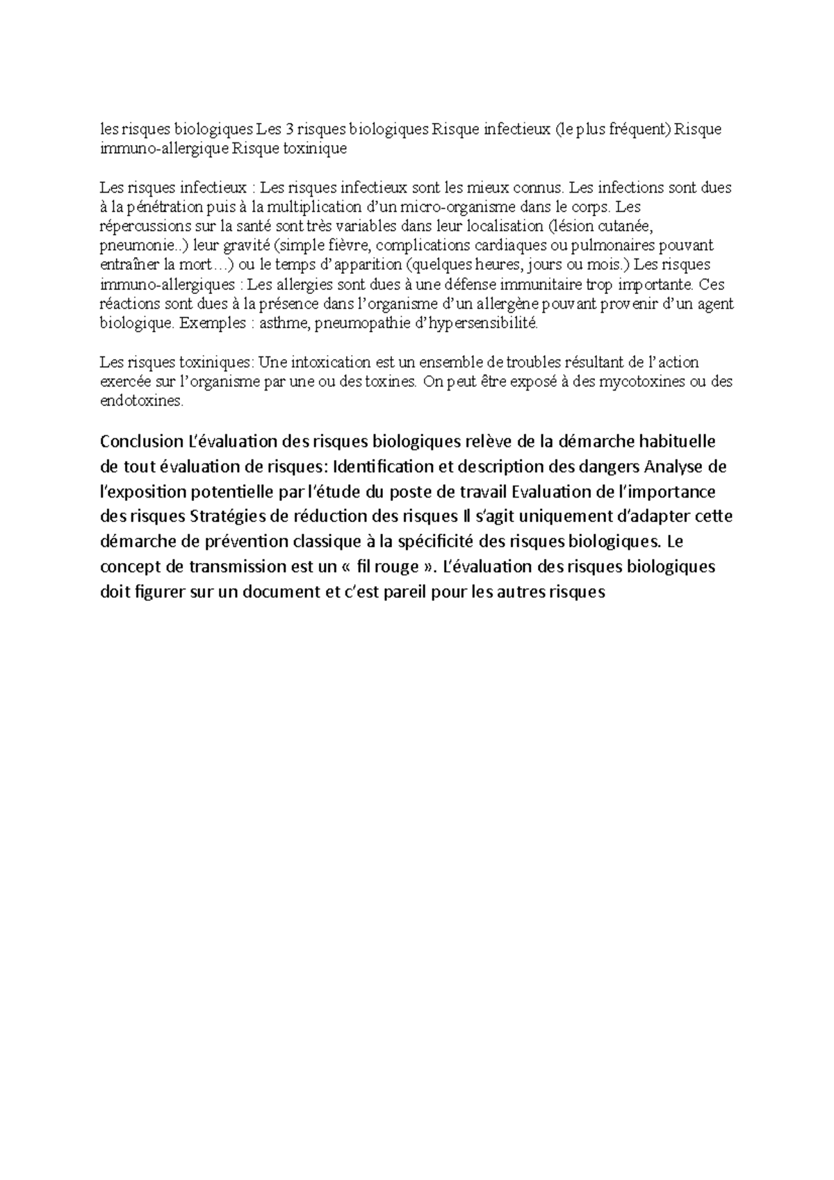 Documentbahsgsv znsbsb sbzbsb - les risques biologiques Les 3 risques ...