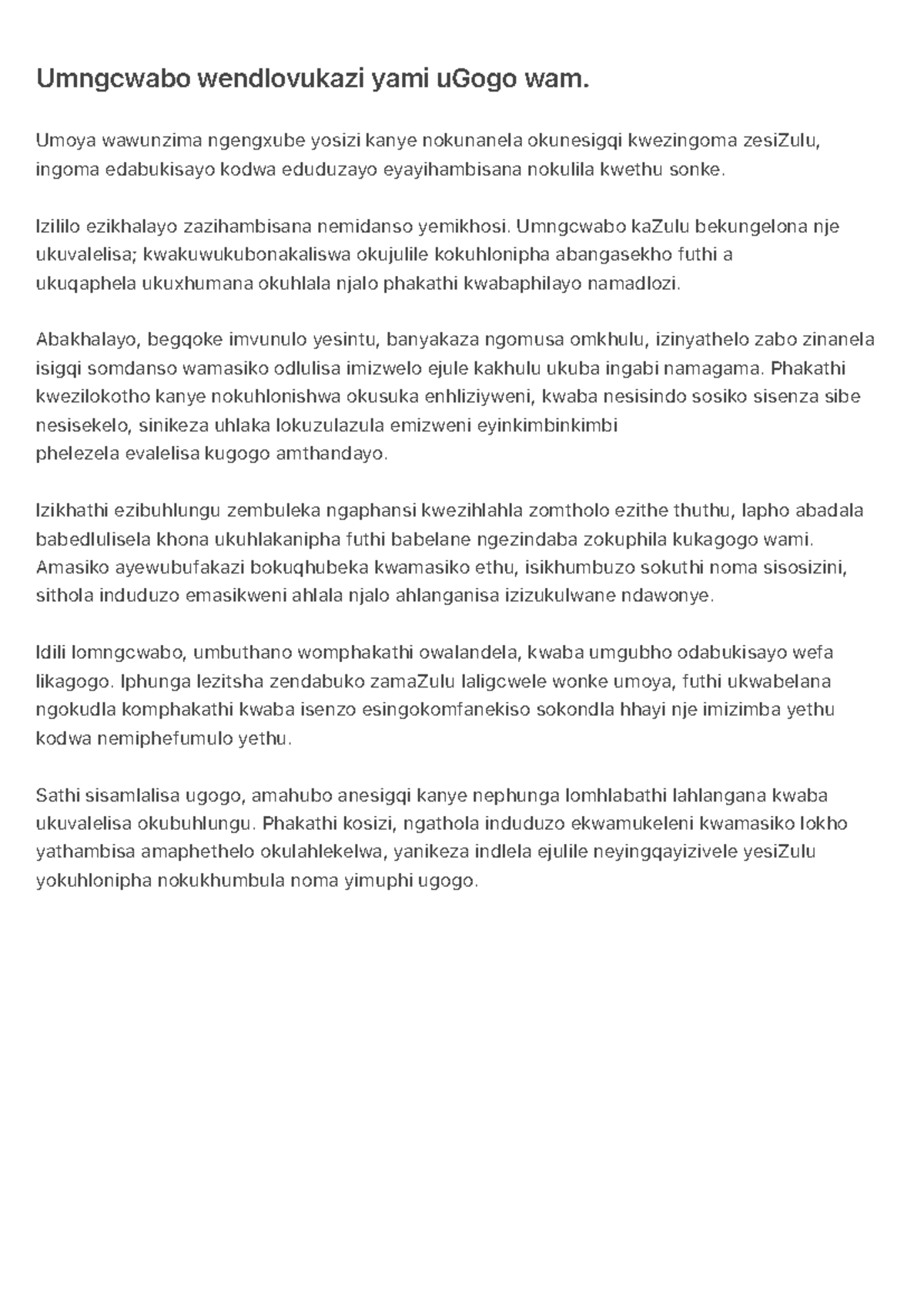 Umngcwabo wendlovukazi yami u Gogo wam - Umoya wawunzima ngengxube ...
