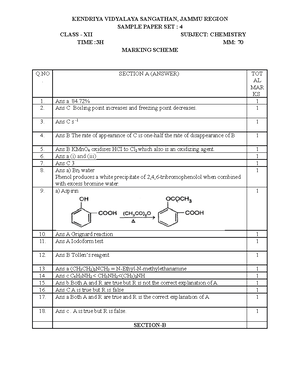 Chemistry Model Paper SET - (8) MS - KENDRIYA VIDYALAYA SANGATHAN ...
