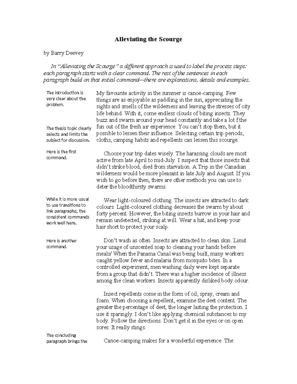 Alleviating the Scourge - The rest of the sentences in each paragraph ...