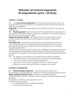 Samenvatting diagnostische cyclus en colleges - Samenvatting: De ...