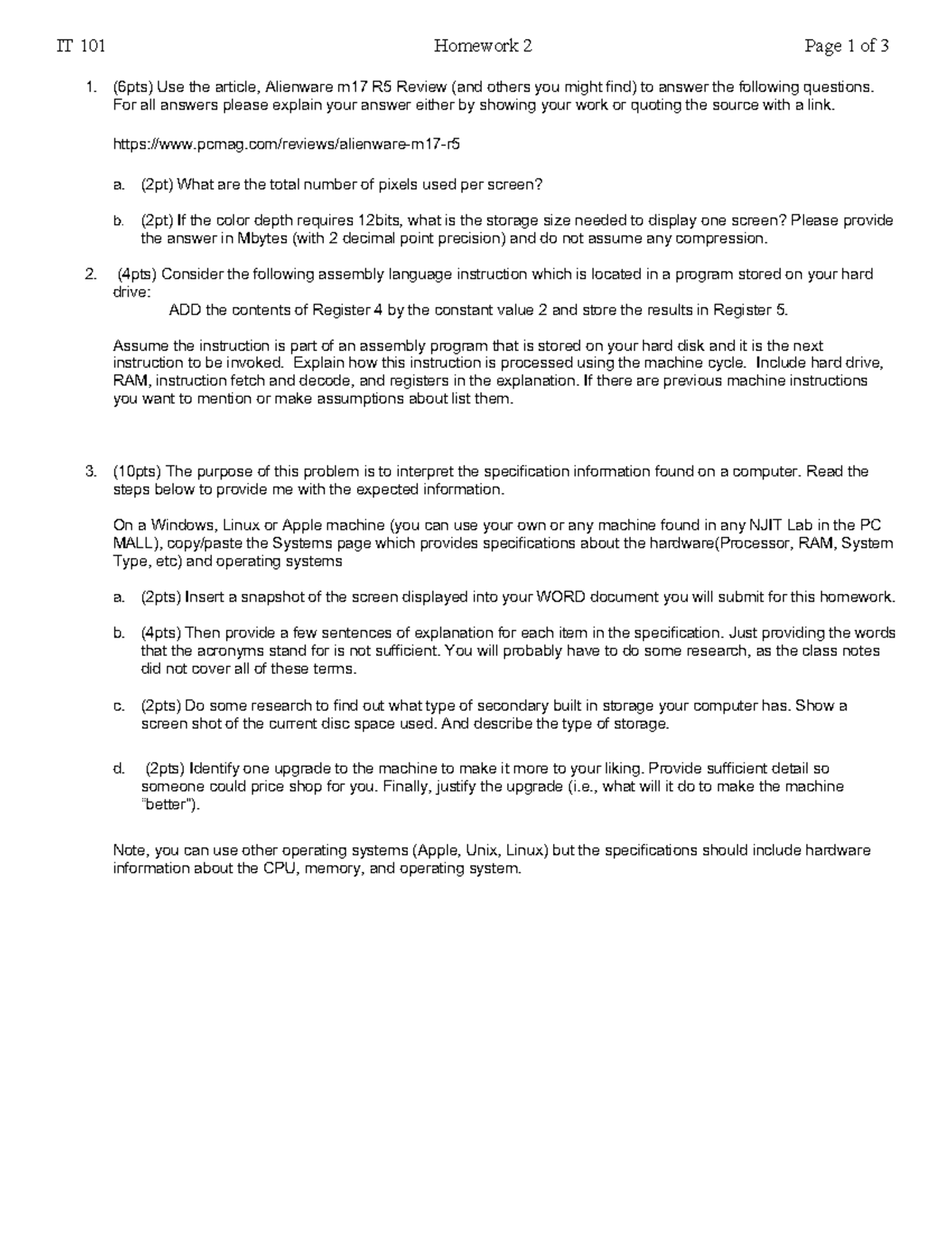 IT101-HW2-3 - IT 101 Homework 2 Page 1 of 3 (6pts) Use the article ...