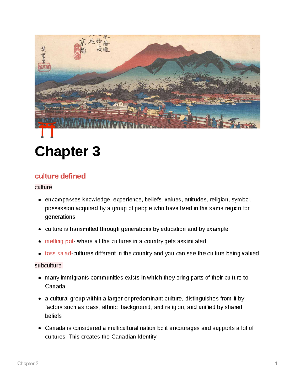 chapter 3 and 4 - ⛩ Chapter 3 culture defined culture encompasses ...