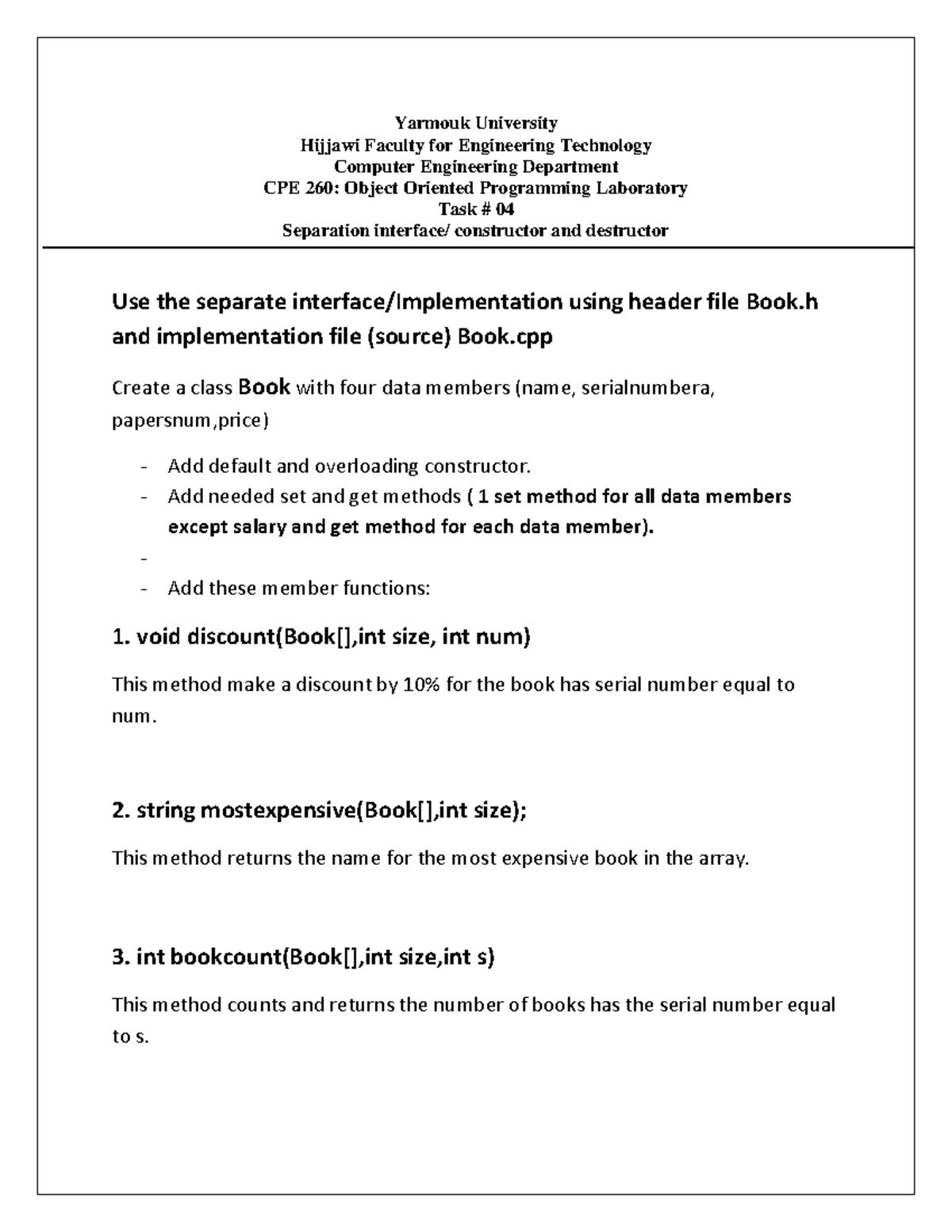 Task-4 - task - Yarmouk University Hijjawi Faculty for Engineering ...