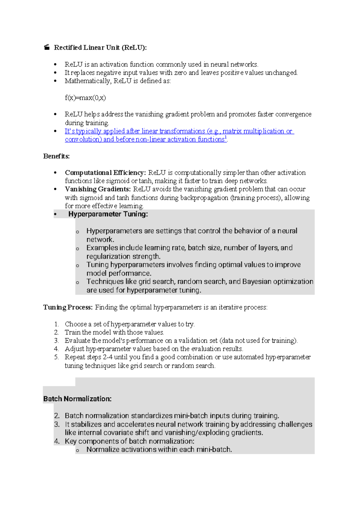 Rectified Linear Unit - Notes - Rectified Linear Unit (ReLU): ReLU is ...