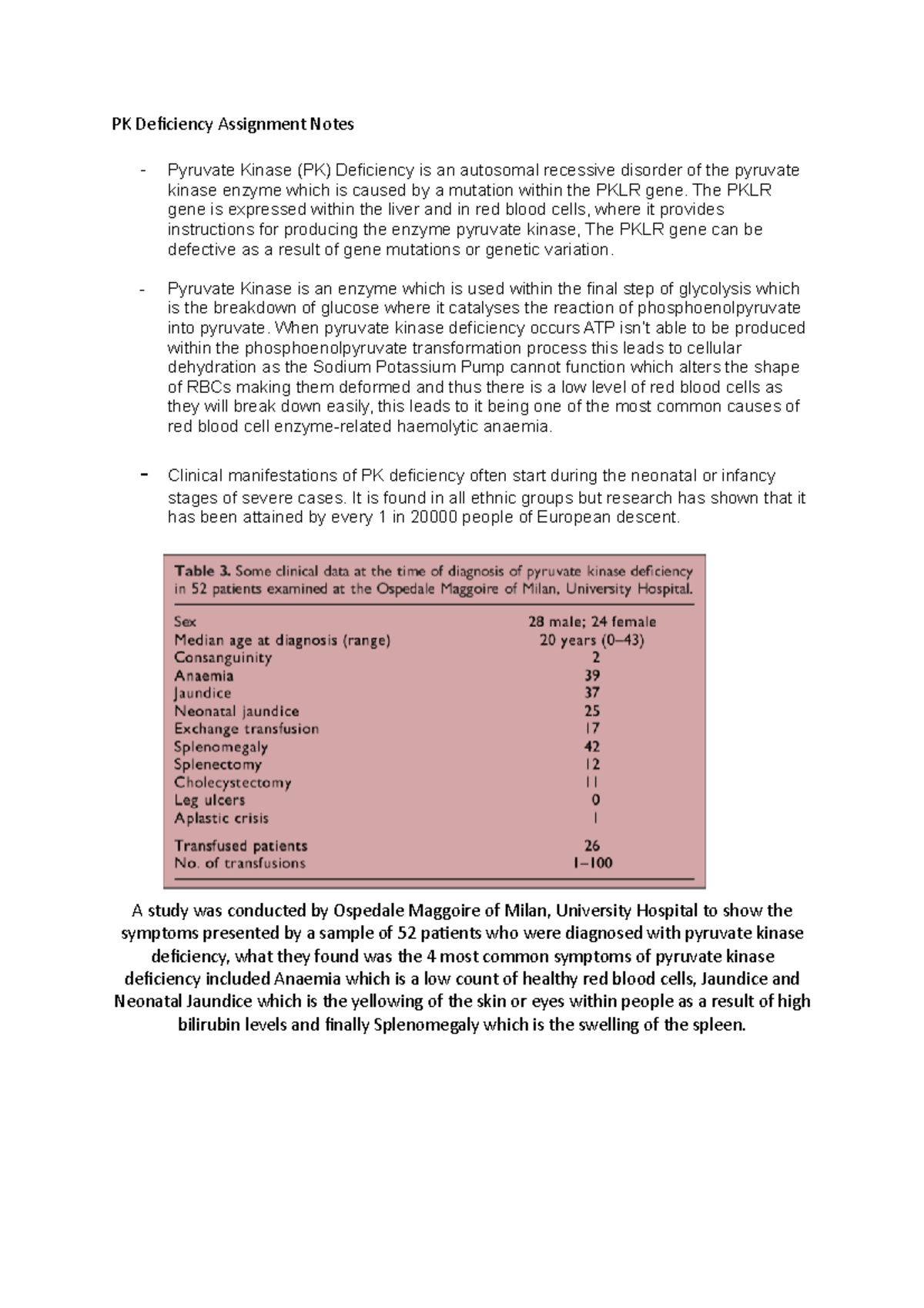 PK Deficiency Assignment Notes - PK Deficiency Assignment Notes ...