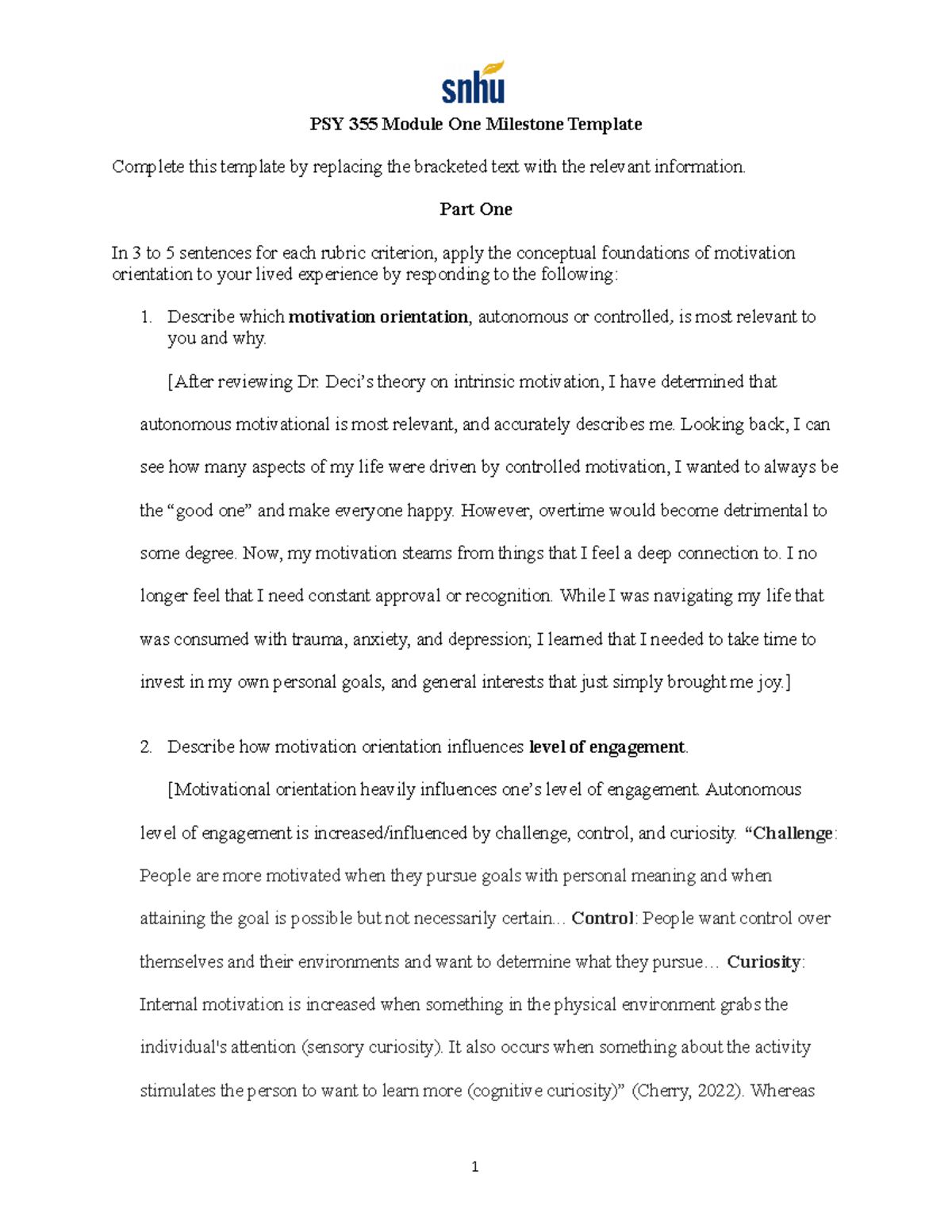 1-2 Module One Milestone - PSY 355 Module One Milestone Template ...