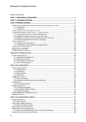 Management Accounting - Cheat Sheet - Sem. 3 - Management Functions ...