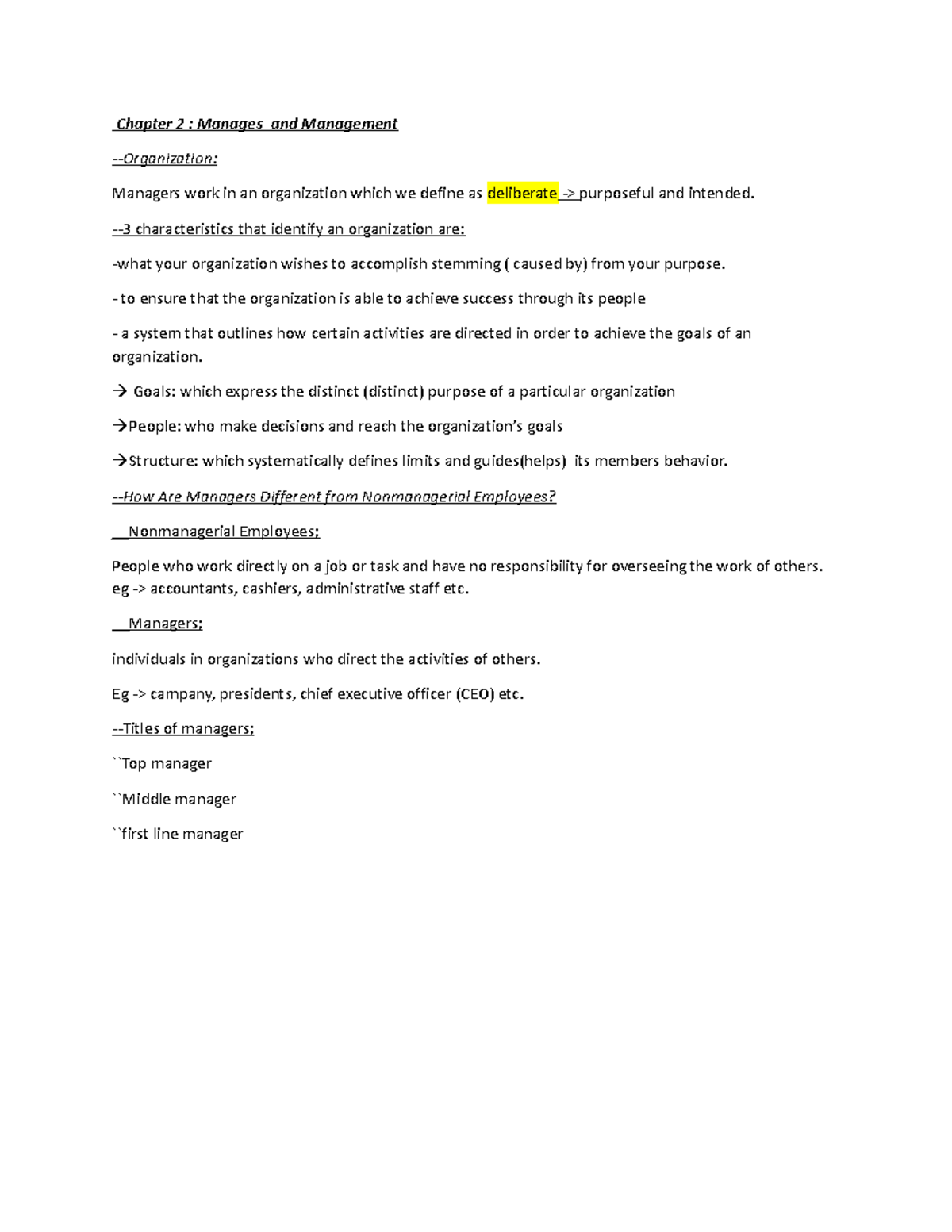 Chapter 2 itb - Chapter 2 : Manages and Management -Organization ...