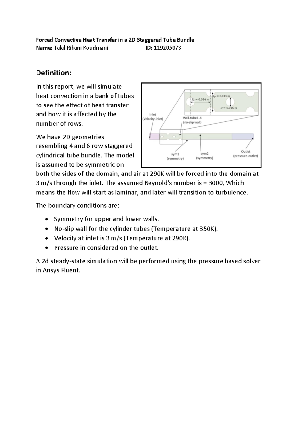 Homework 1 - asd - Forced Convective Heat Transfer in a 2D Staggered ...