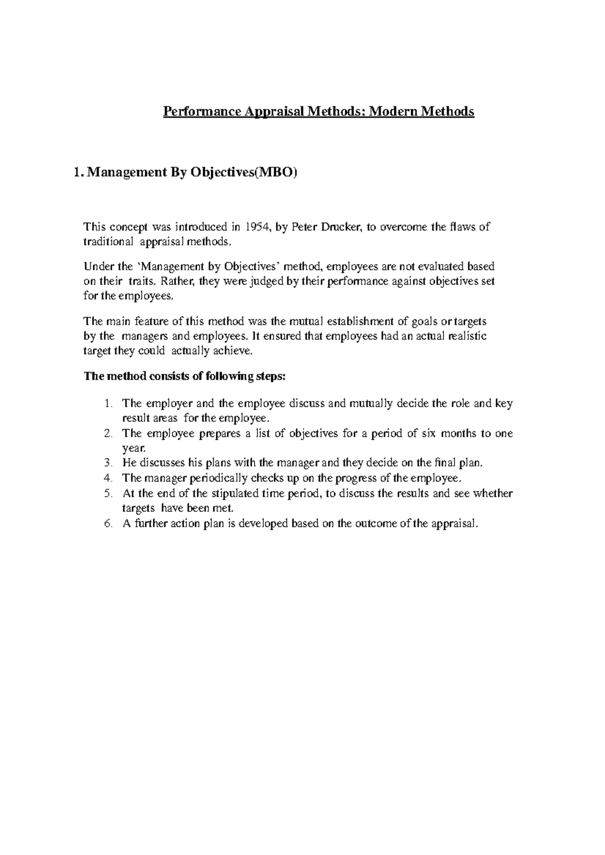 Performance Appraisal Methods modern - Management By Objectives(MBO ...
