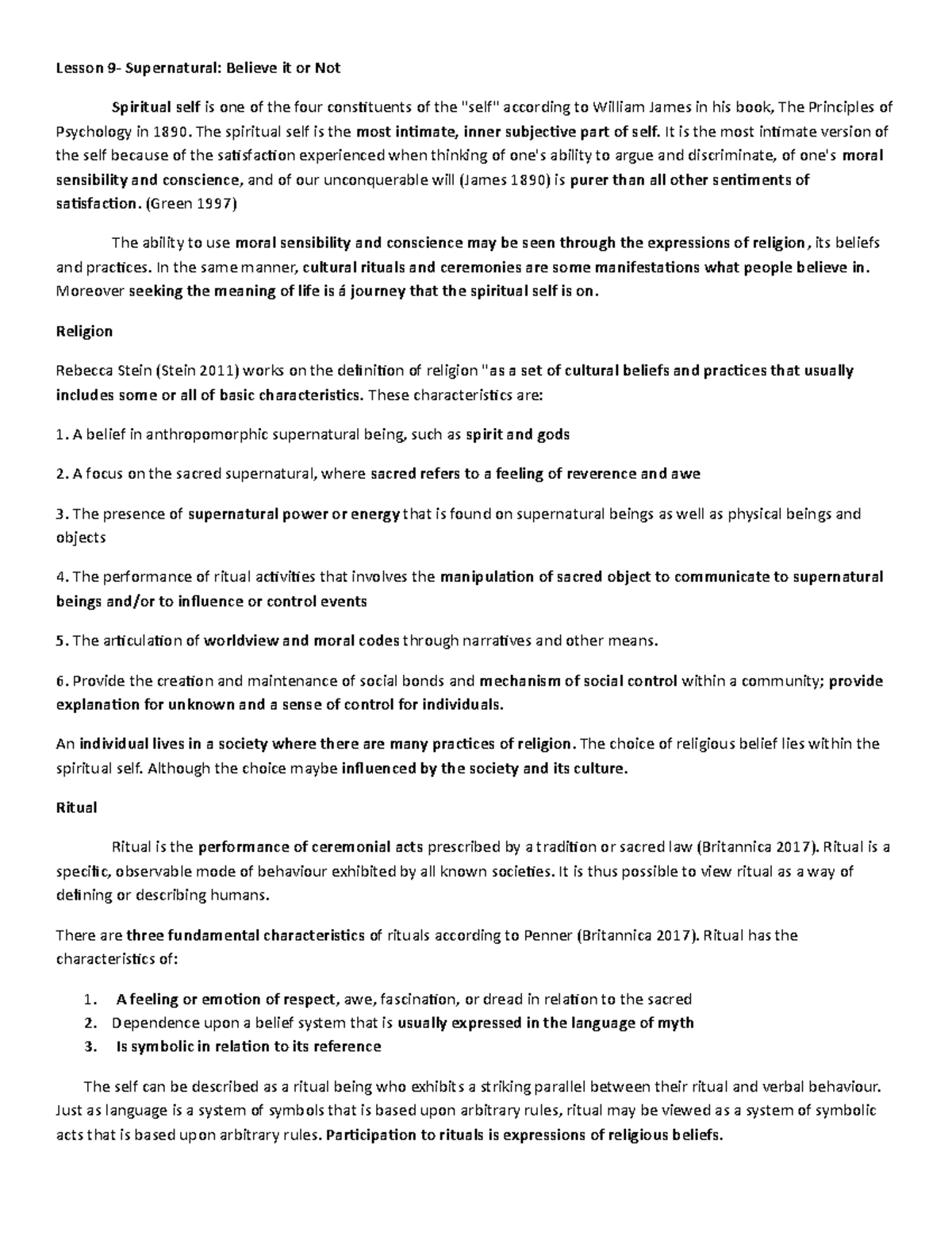 Lesson%209-%20Supernatural%20Believe%20it%20or%20Not - Lesson 9 ...