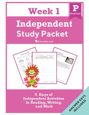 Independent study packet week 4 - Week 4 Education Independent Study ...