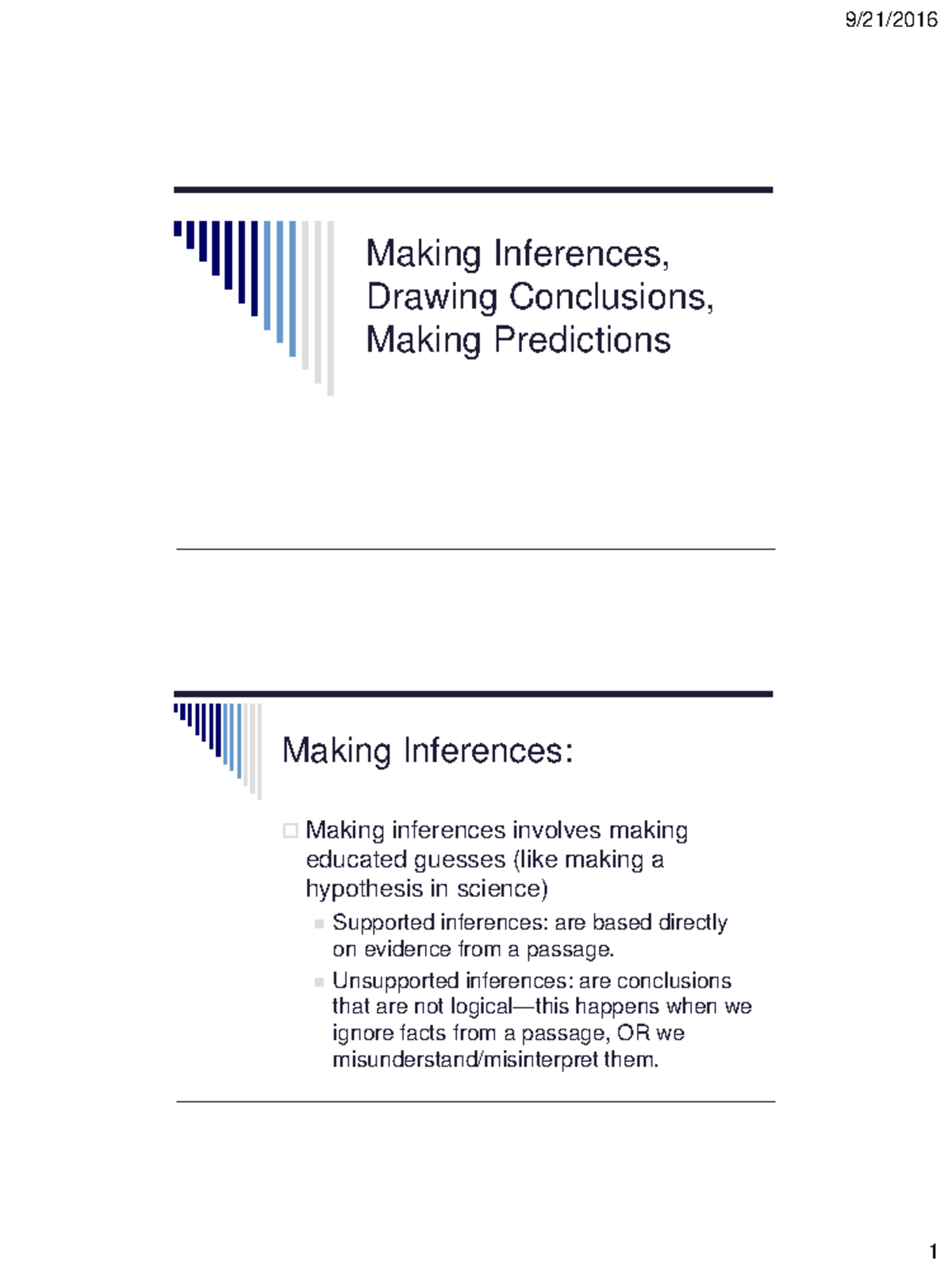 6 Making Inferences Drawing Conclusions Making Predictions - Making ...