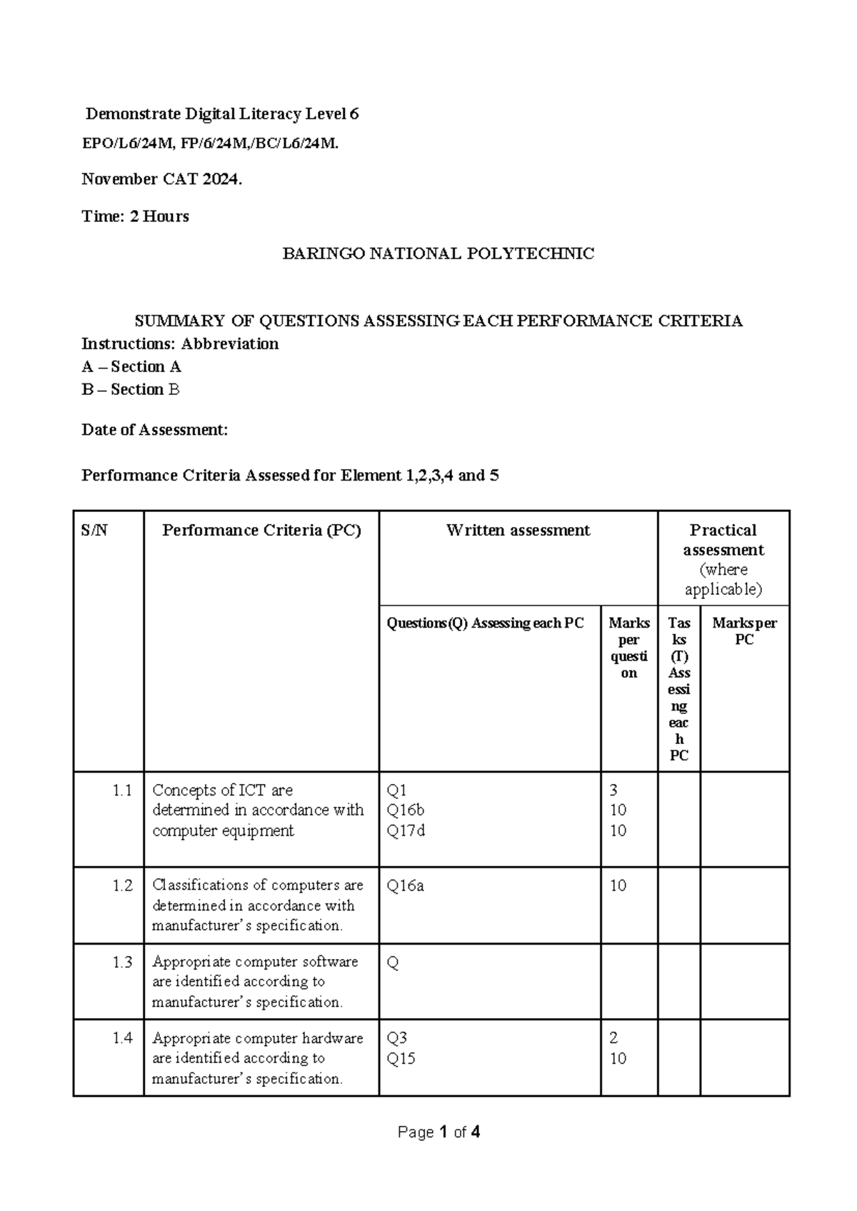 DDL Level 6- PC Assessed - Demonstrate Digital Literacy Level 6 EPO/L6 ...