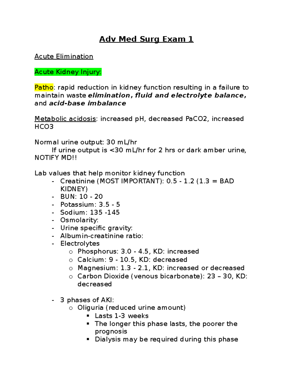 Adv Med Surg Exam 1 - 1377 Table 63. o Contrast dyes o Vancomycin and ...