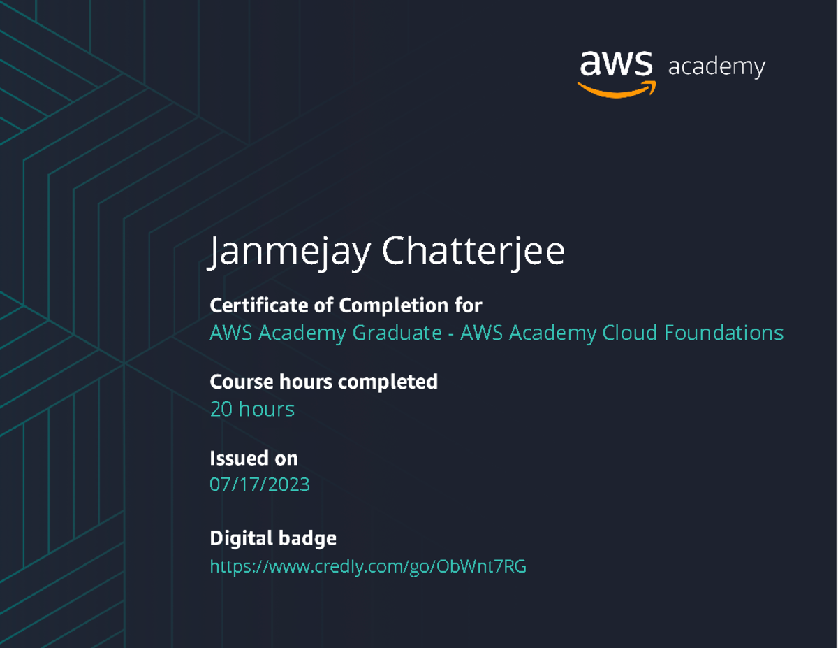 AWS Academy Graduate AWS Academy Cloud Foundations Badge 20240427-31 ...
