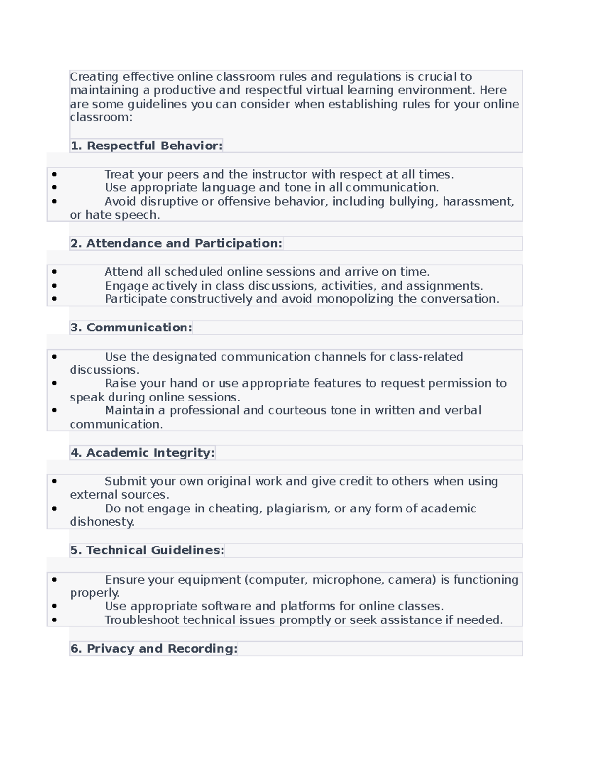 Classroom Regulation - THANK YOU - Creating effective online classroom ...