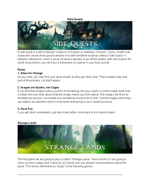 Storycaster Side Quests - Side Quests A side quest is a self contained ...