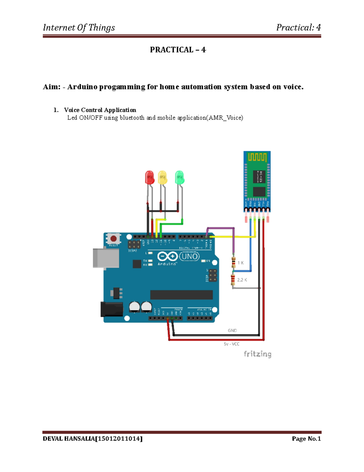 Iot-pr-4 - iot practical - PRACTICAL – 4 Aim: - Arduino progamming for ...