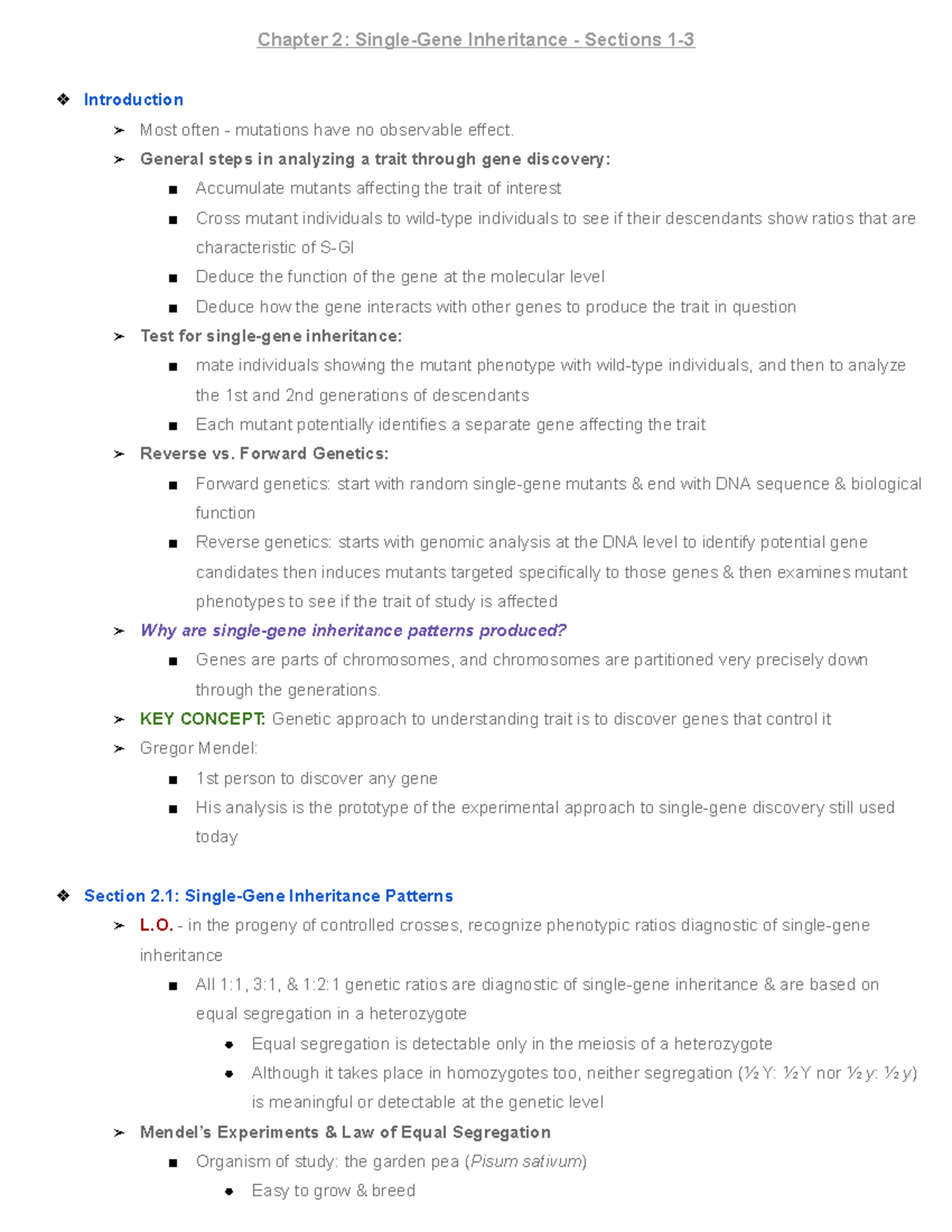 Chapter 2 Single-Gene Inheritance - Chapter 2: Single-Gene Inheritance ...