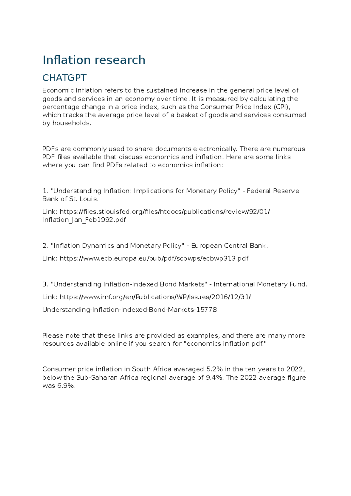 Inflation research - Inflation research CHATGPT Economic inflation ...