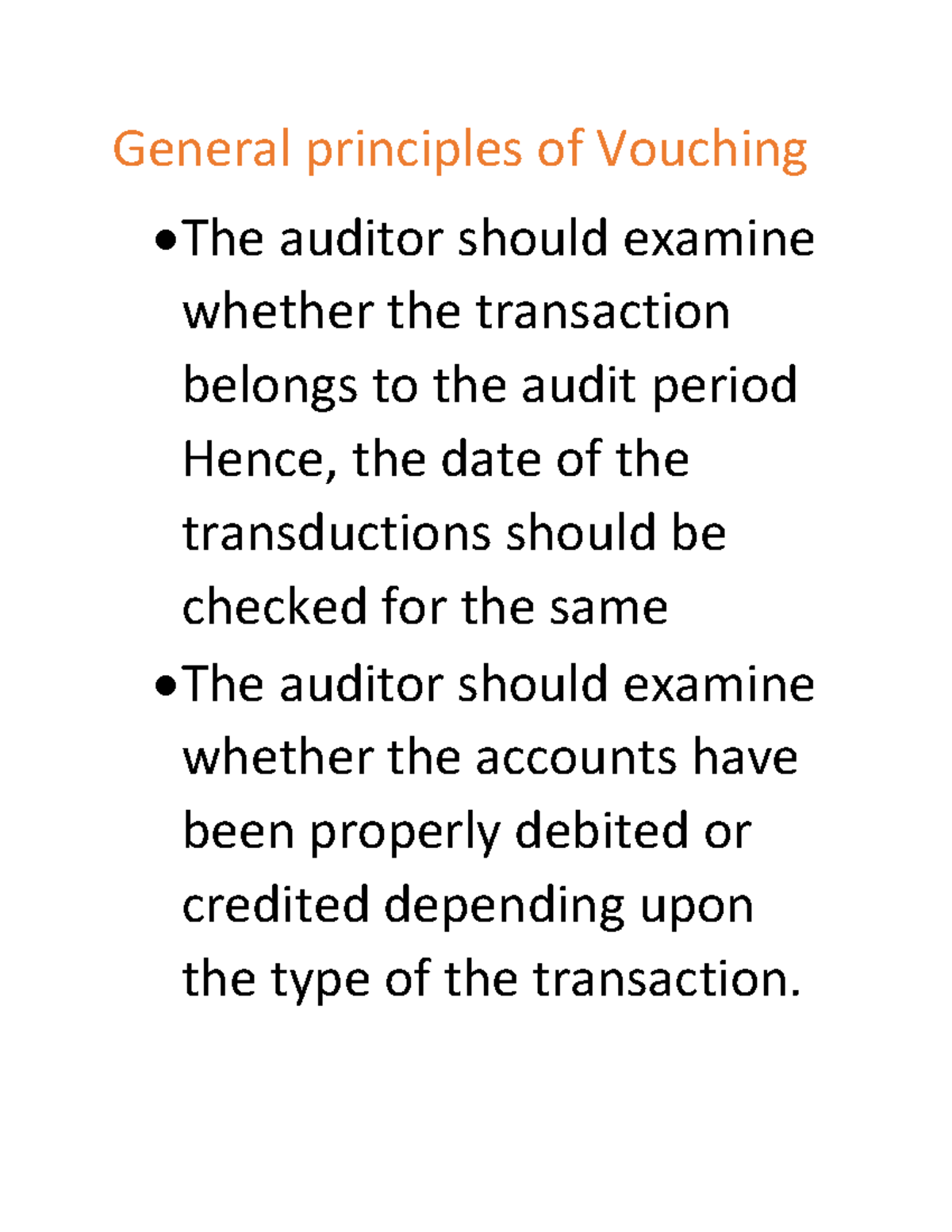 General Principles OF Vouching - General principles of Vouching The ...
