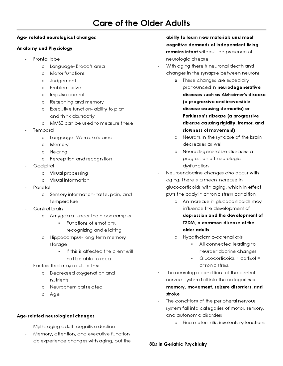 Care of the Older Adults- finals - Care of the Older Adults Age ...