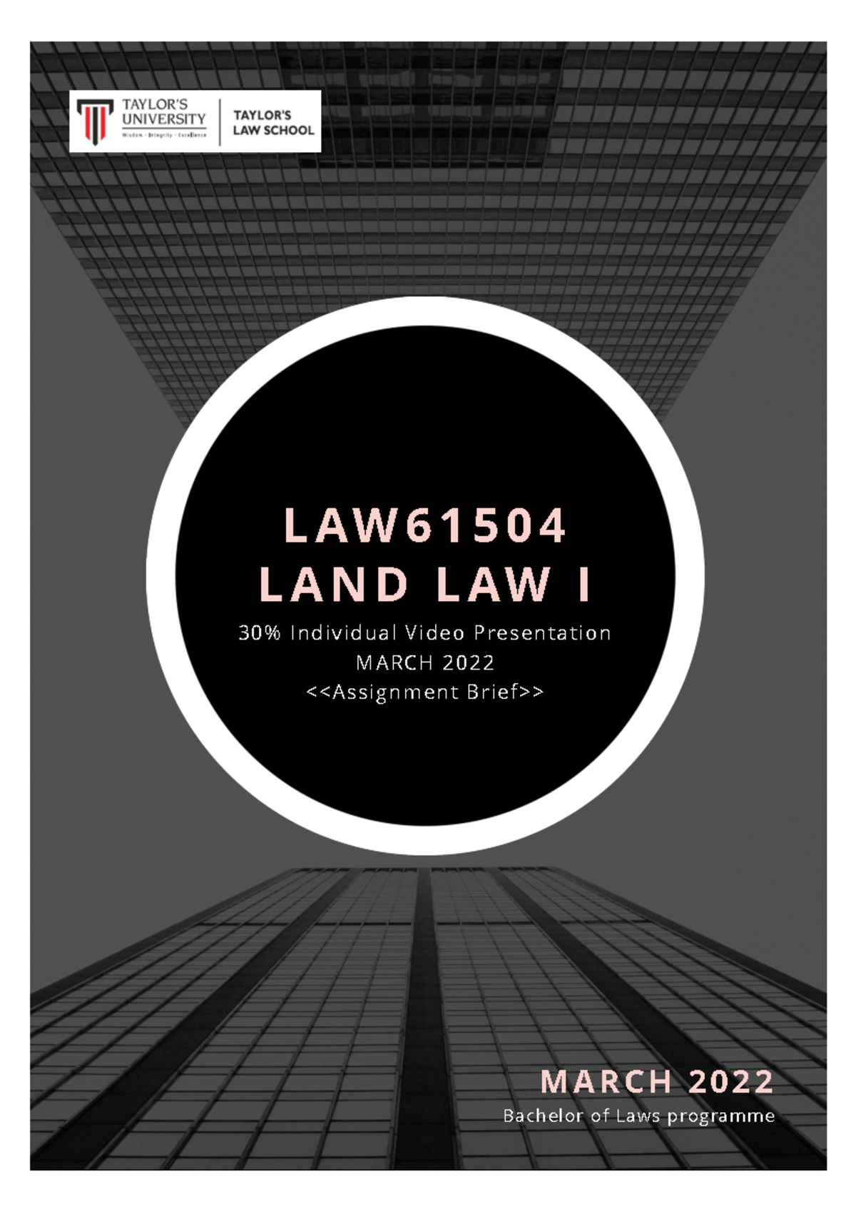 LAW61504 LAND LAW I Assignment March 2022 - M A R C H 2 0 2 2 Bachelor ...