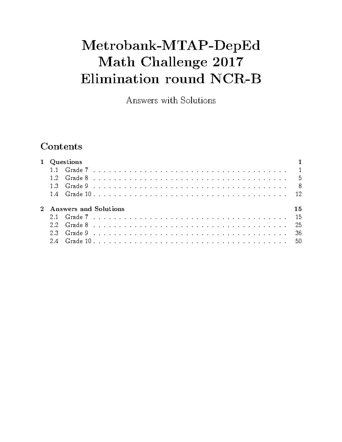 Metrobank-MTAP-Dep Ed Math Challenge 2017 - Metrobank-MTAP-DepEd Math ...