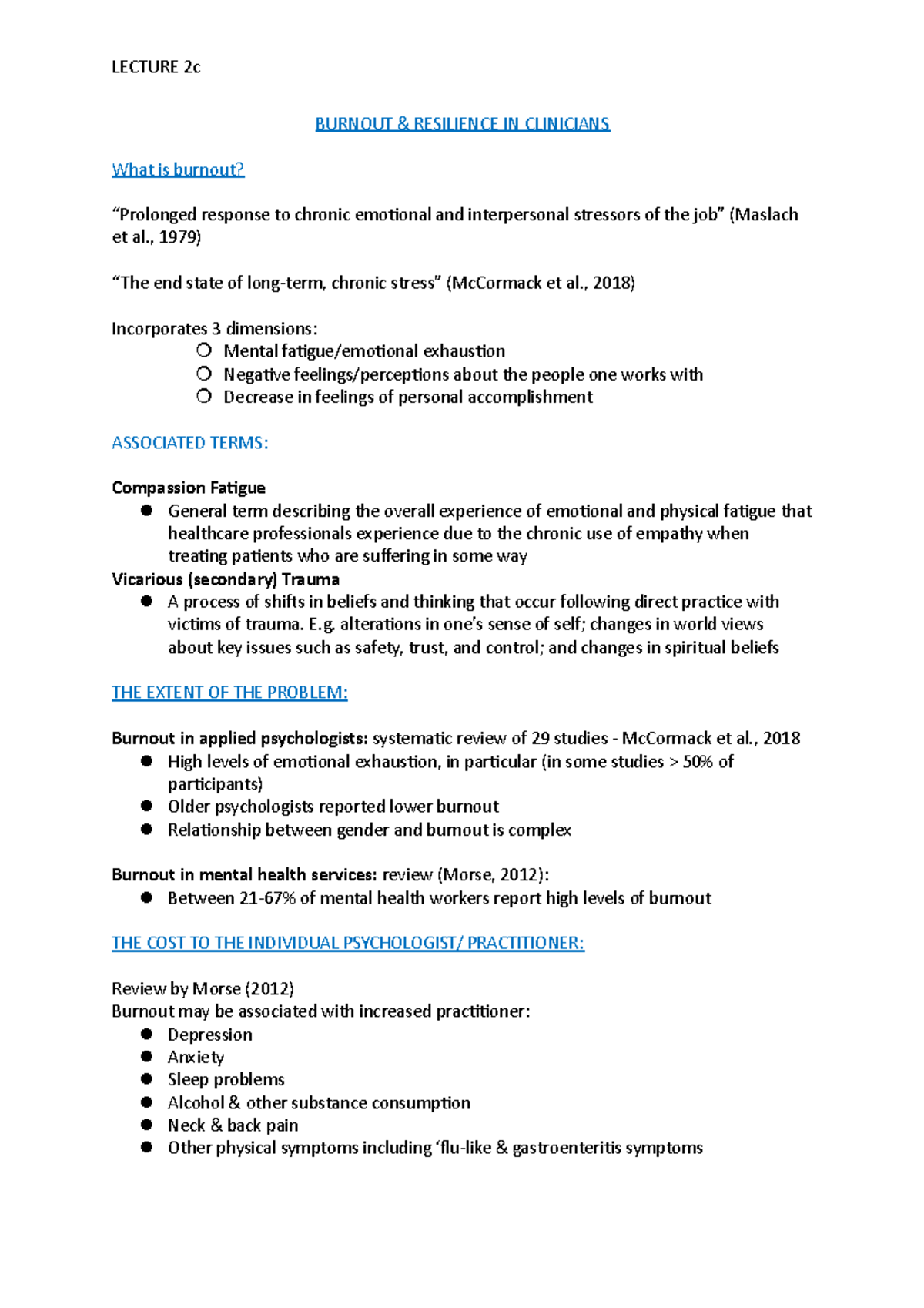 Burnout and Resilience in clinicians - BURNOUT & RESILIENCE IN ...