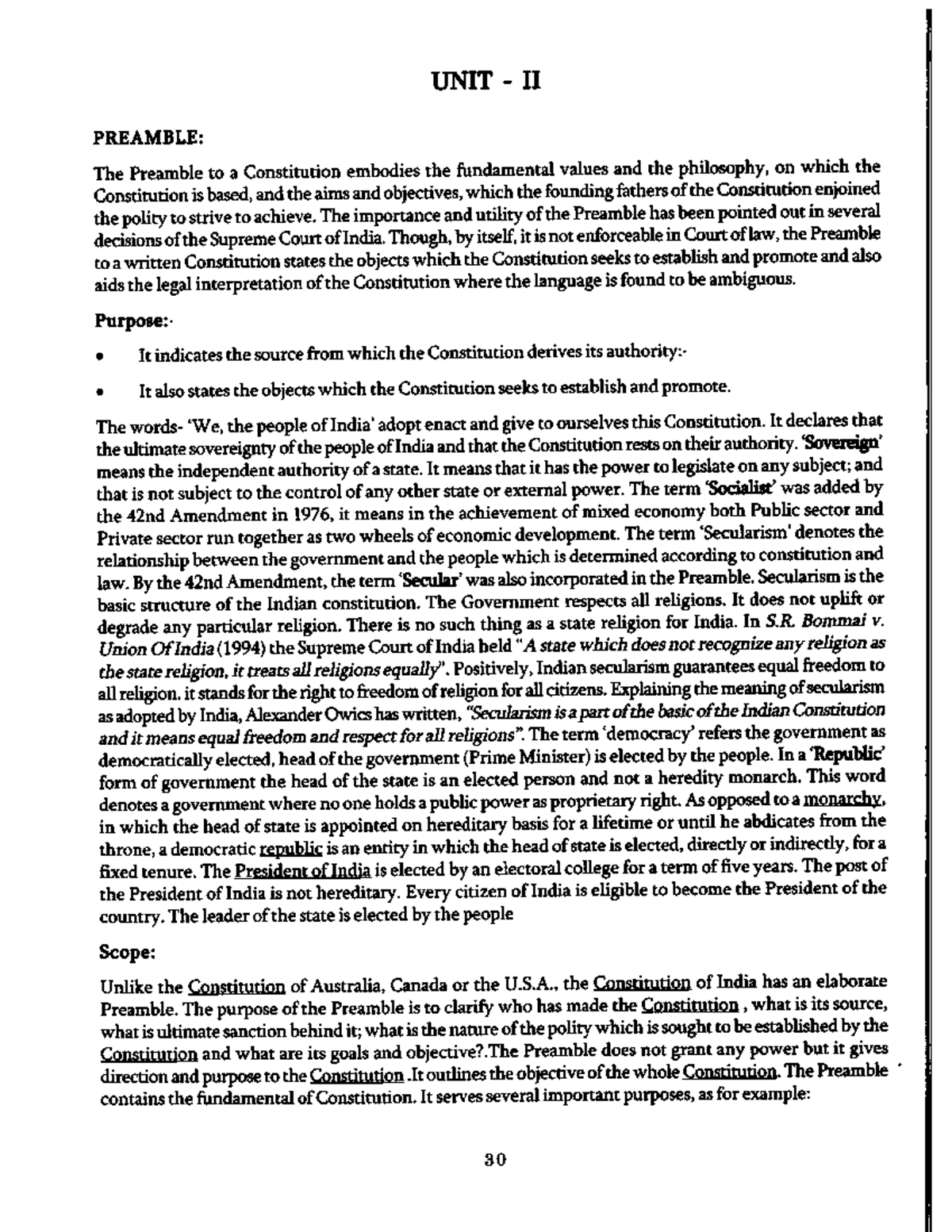 Preamble of the Constitution - Constitutional Law - I - Studocu